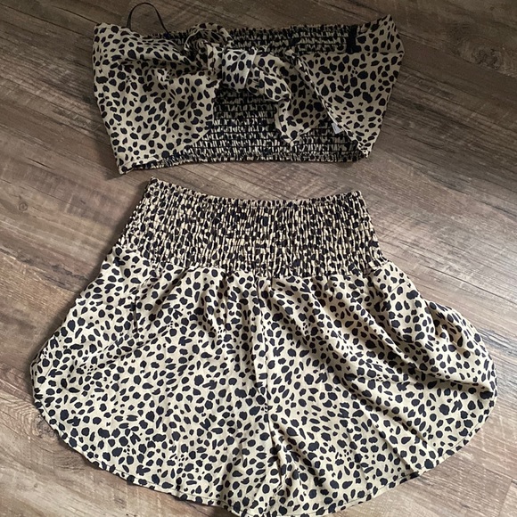 SHEIN | Shorts | Leopard Print Set | Poshmark
